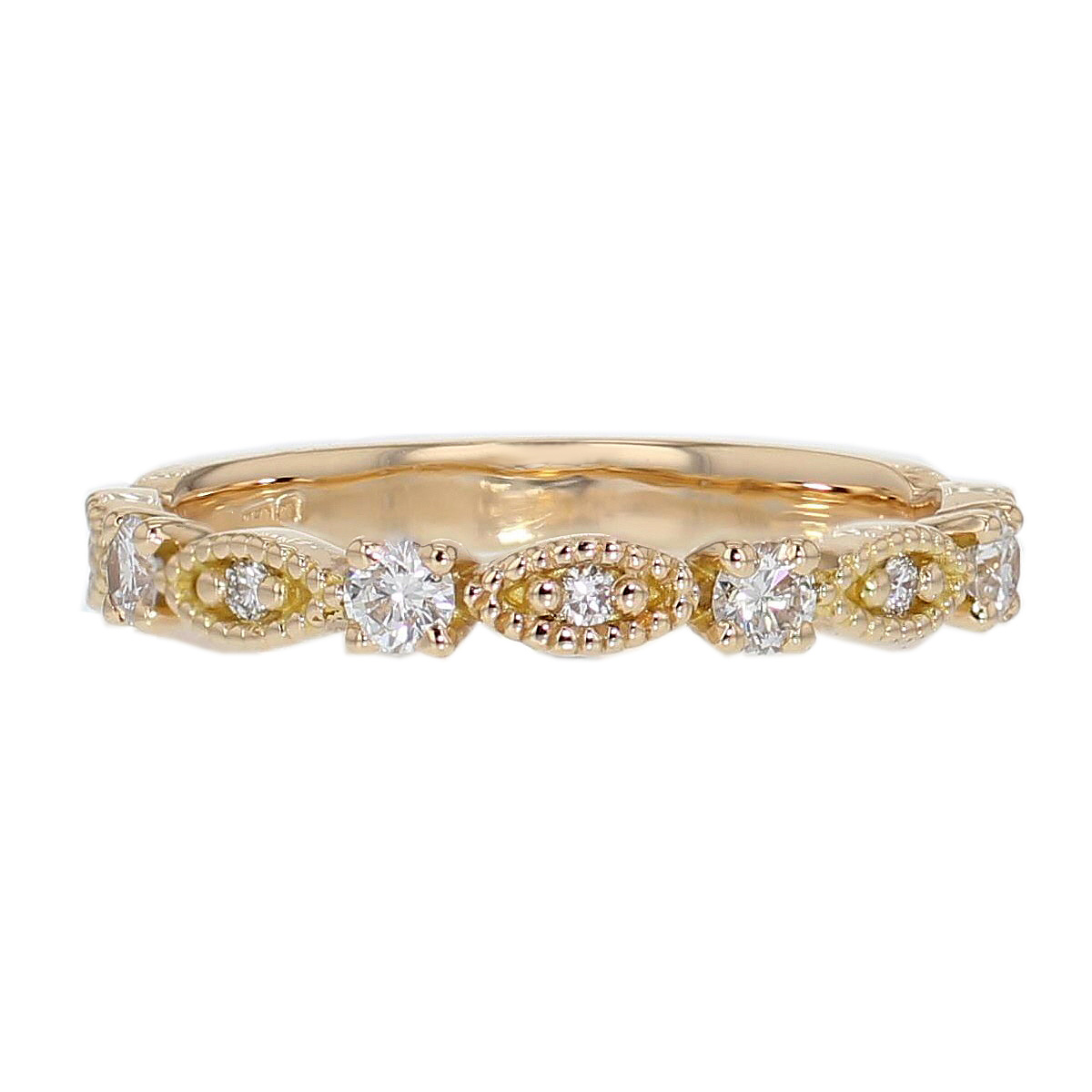 Claw & Grain Set Diamond 18ct Rose Gold Ring (2.5mm Wide) | Designer ...
