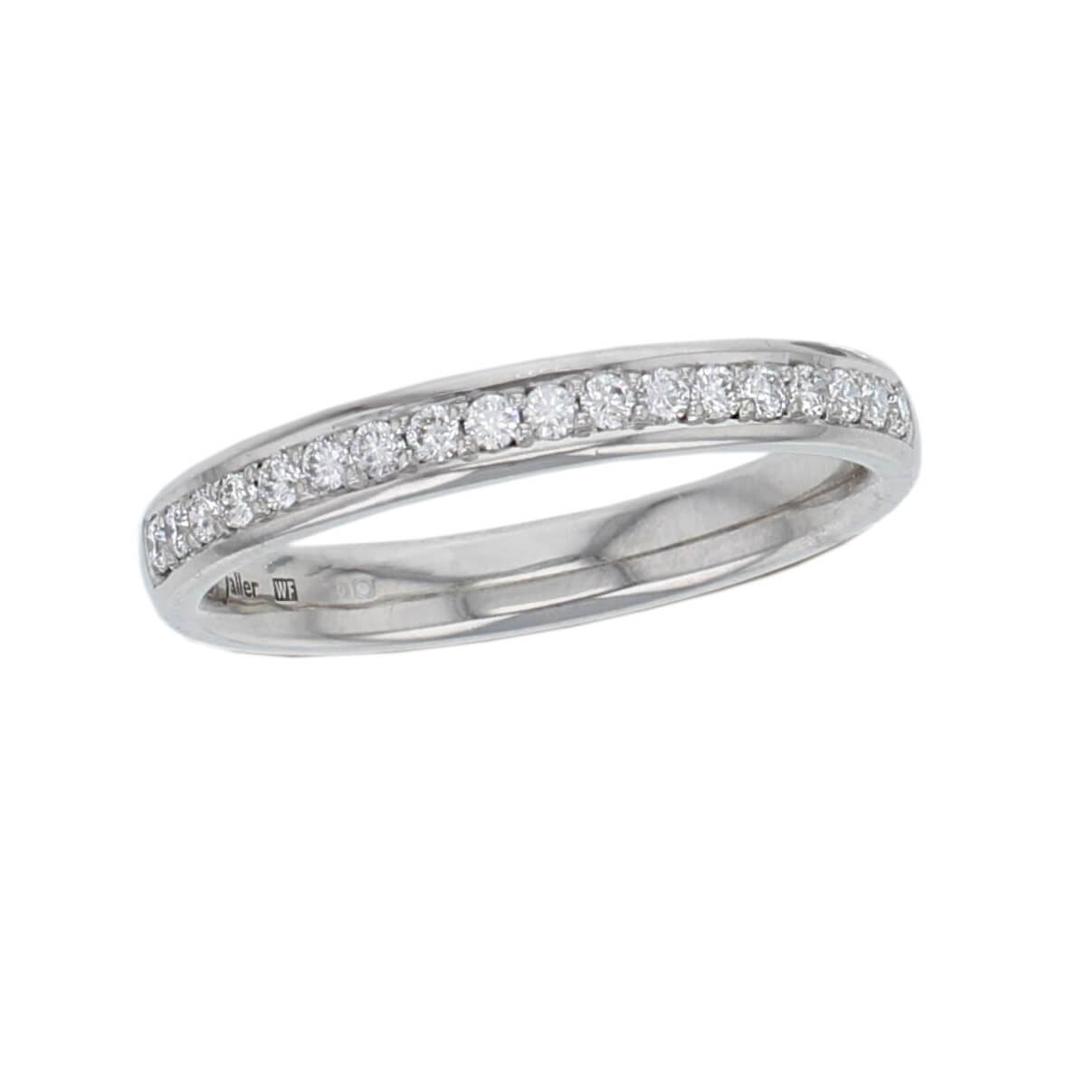 Grain Set Diamond Platinum Ring (2.8mm Wide) | Designer bespoke jewellery
