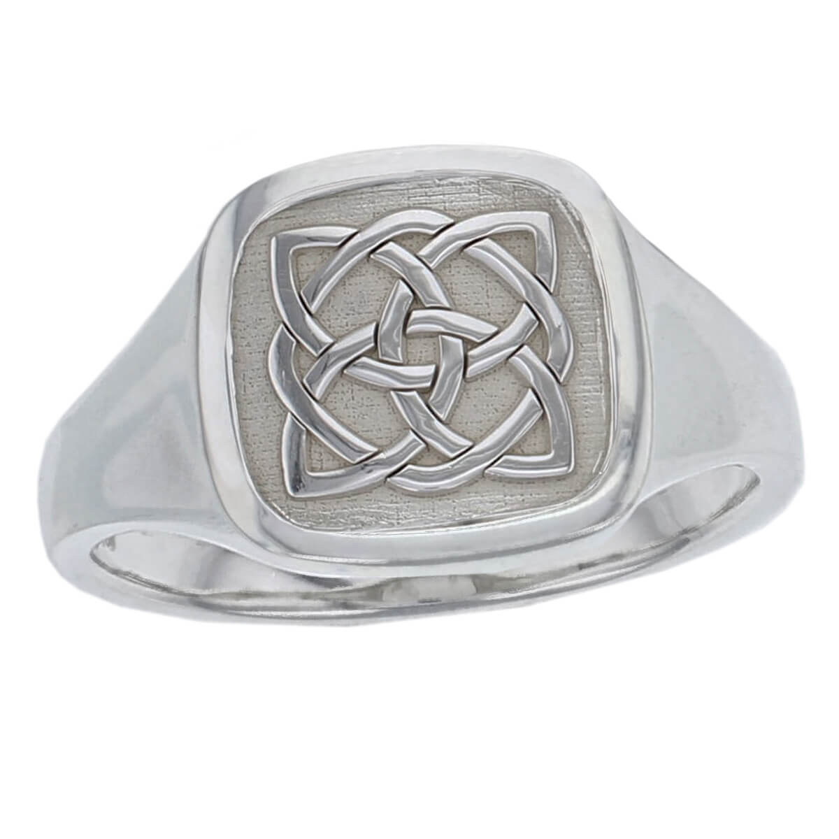 Celtic Quad Knot Silver Signet Ring | Designer bespoke jewellery