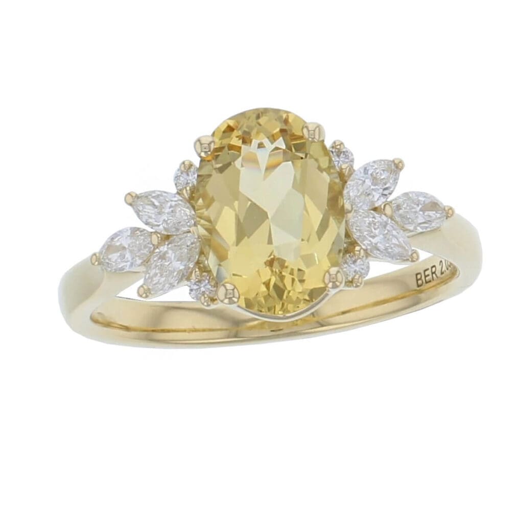 Golden Beryl & Diamond 18ct Yellow Gold Zaria Ring | Designer bespoke ...
